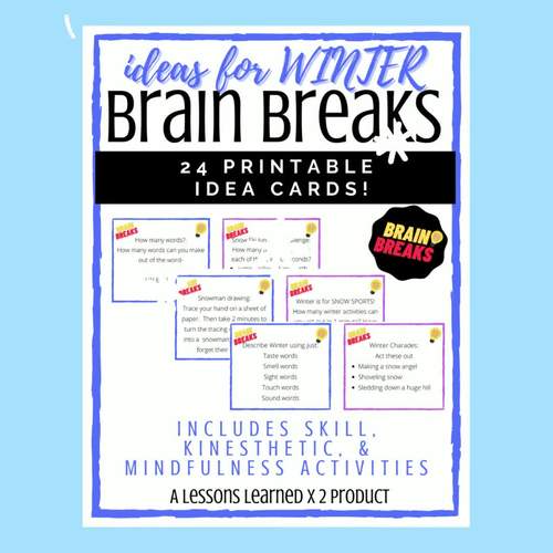 Brain Break Ideas Winter Set by Lessons Learned x 2 | TPT