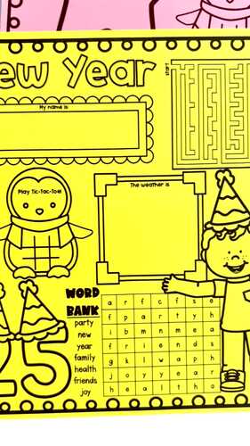 New Years Placemat l Happy New Year Placemat l New Year 2025 | Happy 2025