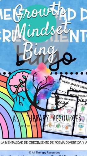 GROWTH MINDSET BINGO Game - Growth and Fixed Mindset - SPANISH VERSION