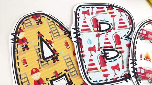 Firefighters Letters & Numbers for Bulletin Board - Fire Safety Decor
