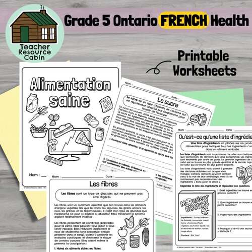 Grade 5 Ontario FRENCH HEALTH Workbooks by Teacher Resource Cabin