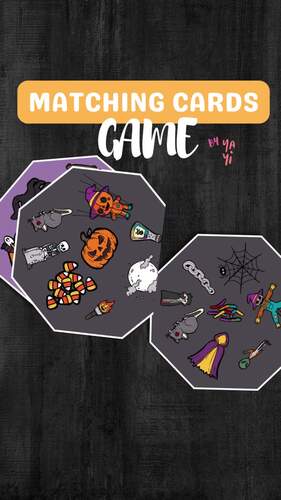 HALLOWEEN Matching Picture Card Game - Language and Vocabulary learning
