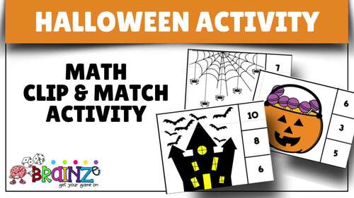 Halloween Math Center Clip and Match | Clothespin Activity | Numbers 1 - 10