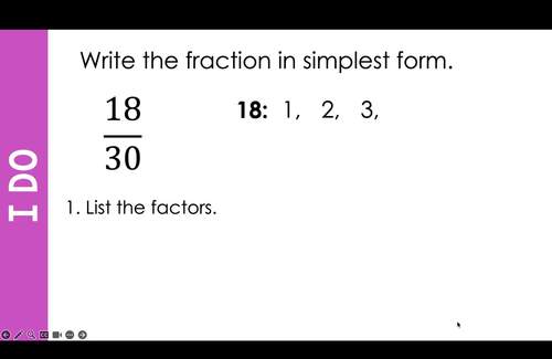 Teaching Fractions Lesson - Greatest Common Factor and Simplifying ...