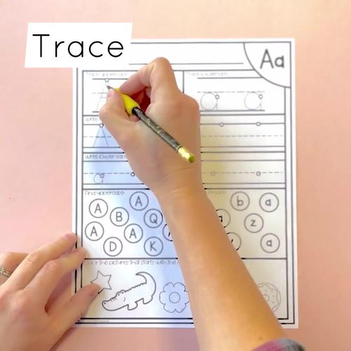 Letter Practice Worksheets | Trace, Write, Letter ID and Initial Sounds