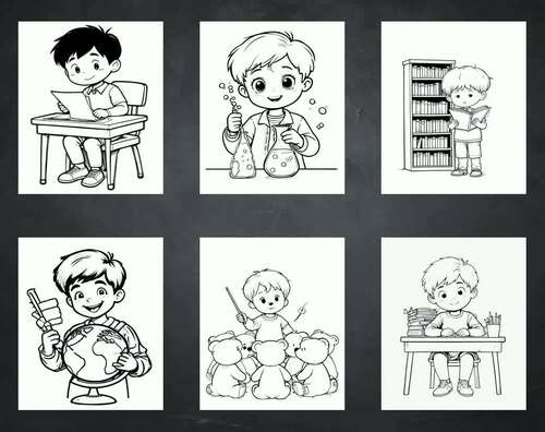 Cute Teacher Kids Coloring Pages - Classroom Adventures Coloring Book