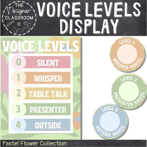 Voice Levels Display | Pastel Flower Classroom Decor by The Designer ...
