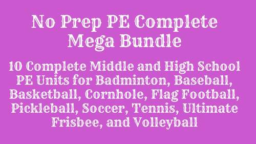 No Prep PE: Complete PE Curriculum Mega Bundle for Middle and High ...