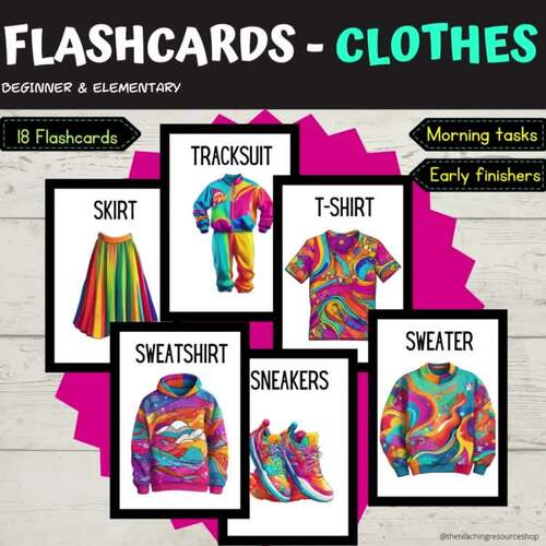 CLOTHES FLASHCARDS by The Teaching Resource Shop | TPT