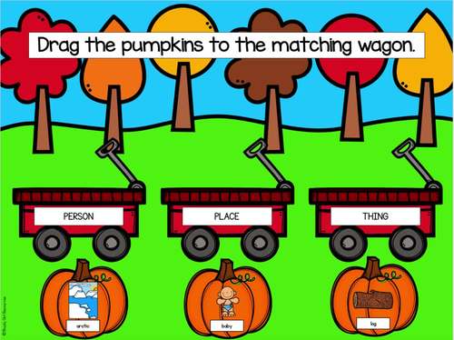 Pumpkin Noun Sort for Google Slides by Rhody Girl Resources | TPT