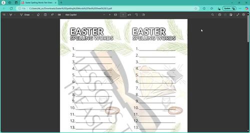 Easter Spelling Words Test Sheet Christian Religious Bible | TPT