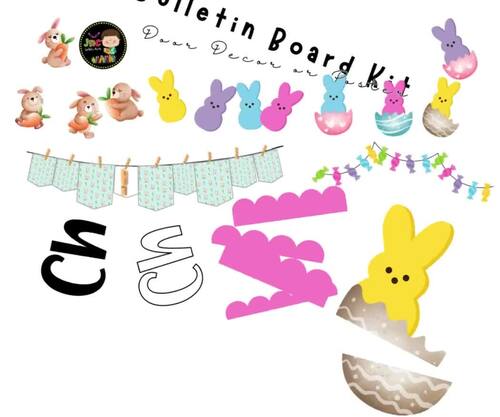 Easter Bunny Bulletin Board Kit,Spring Door Decor,April Classroom Decor ...