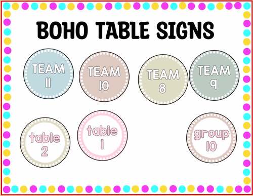 Printable Boho Neutral Table Numbers, Editable Table Numbers, Table Signs