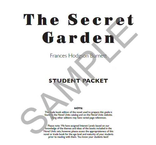 The Secret Garden Novel Units® Student Packet Novel Study | TPT