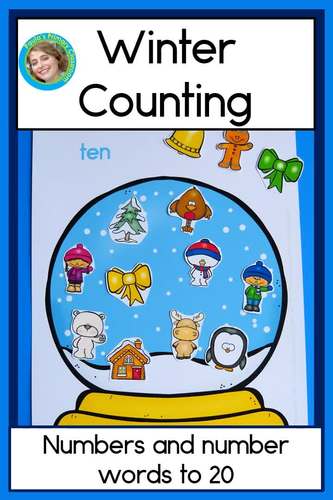 Winter Numbers 1-20 | Counting Numerals and Number Words | TpT