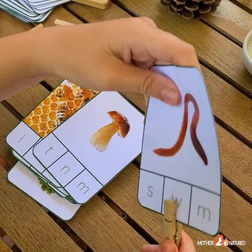 Nature Alphabet Peg Cards | Nature Printable | Nature Activity