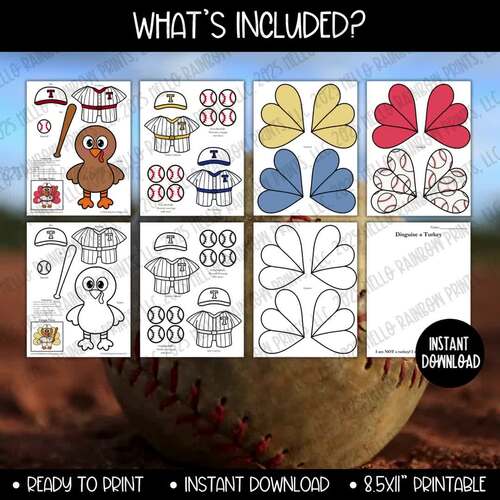 Disguise the Turkey Baseball Player Craft Kit, Thanksgiving Project ...