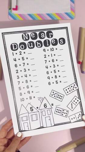 Near Doubles | Worksheet by Mrs Edgar | TPT