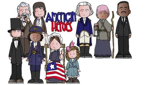 American heroes clip art 2025 historical figures clip art COLORED Version
