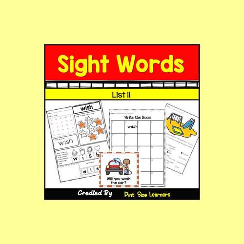 Sight Word Practice | Center Activity & Worksheets | List 11 ...