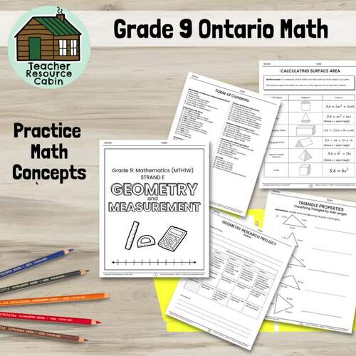 Grade 9 MTH1W Workbook Bundle (Ontario Math) by Teacher Resource Cabin