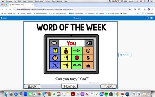 You Core Word of the Week AAC Boom Cards™ by Michelle's Communication ...