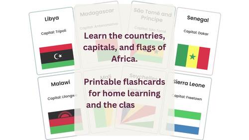 African Countries and Capitals Flashcards | Flags and Capital Cities ...