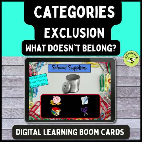 Categories Exclusion Speech Therapy Digital Boom Cards by Ivybee Speech