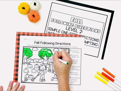 fall following directions coloring page