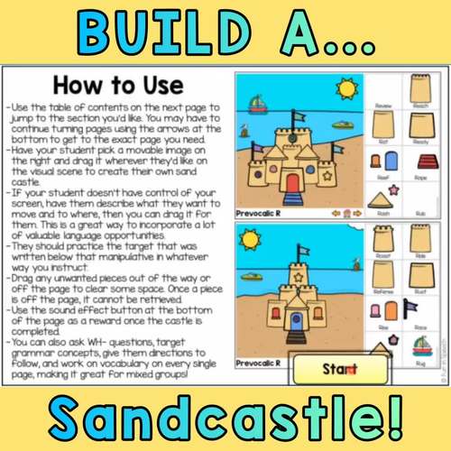 Build a Sandcastle Speech Therapy Boom Cards by Fun in Speech | TpT