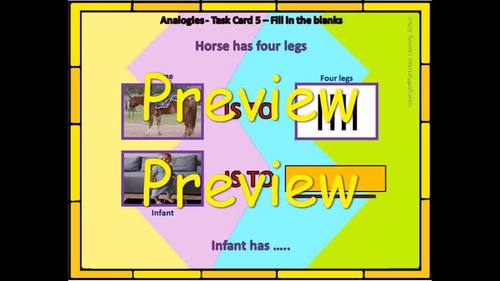 Analogies-Task Card slides- Fill in the blanks - with real images ...
