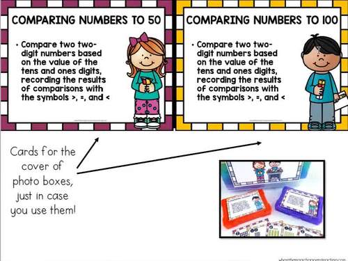 Comparing 2-digit Numbers to 100 Task Cards • Scoot 1.NBT.B.3 | TpT