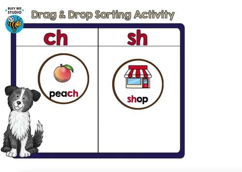 CH SH Sort Digraphs Boom Cards by Busy Bee Studio | TPT