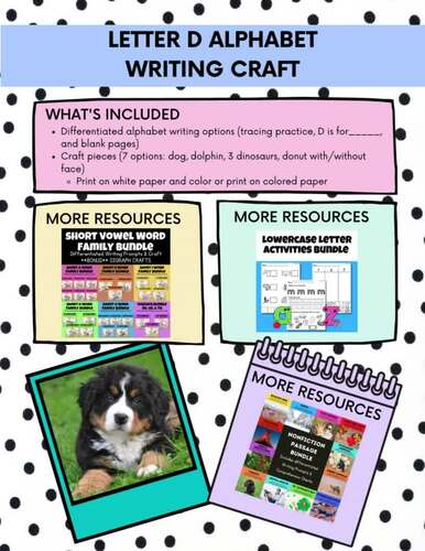 Letter D Alphabet Writing Craftivity - Phonics Letter Formation ...