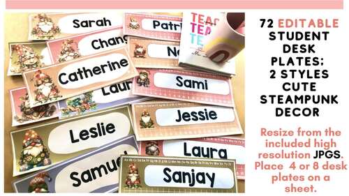 Editable Student Desk Plates | Name Tags, Alphabet & Number Line ...