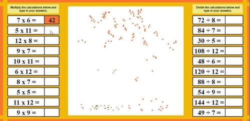 Autumn/Fall Owls Multiplication and Division to 12 Pixel Art Mystery Reveal