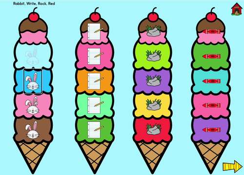 Digital Disappearing Articulation Ice Cream Game - R All Positions & S ...