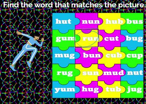 CVC Short Vowel U Picture Reveal Jigsaw Puzzle Boom Cards by Teacher's ...
