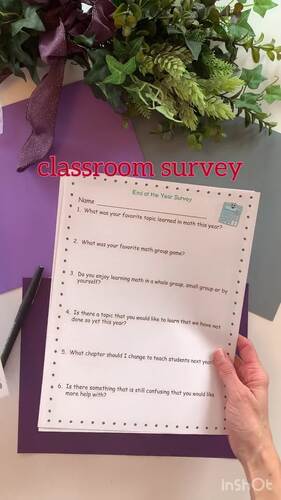 End of the School Year Survey, Print and Digital by BXC Creations