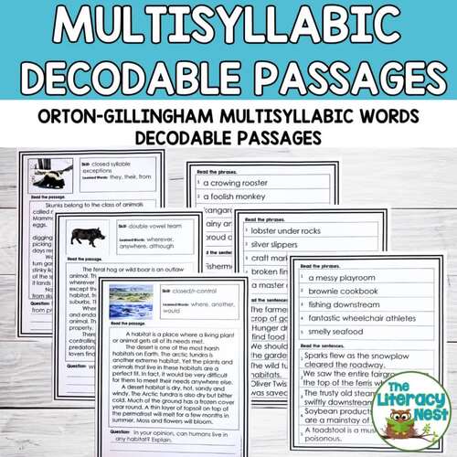 Decodable Passages for Multisyllabic Words with Comprehension Questions