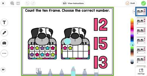 Counting Dog Ten Frames to 20 | Seesaw Activity by Keri Brown | TpT