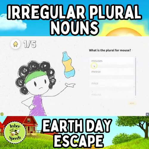 Irregular Plural Nouns Earth Day Digital Escape Activity by Ivybee Speech