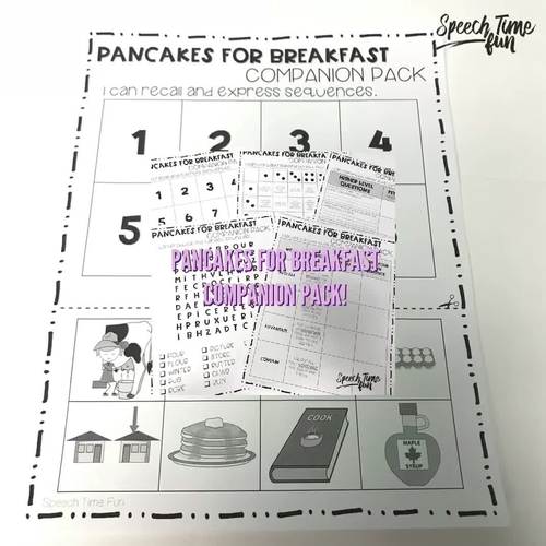 Pancakes for Breakfast Companion by Speech Time Fun | TPT