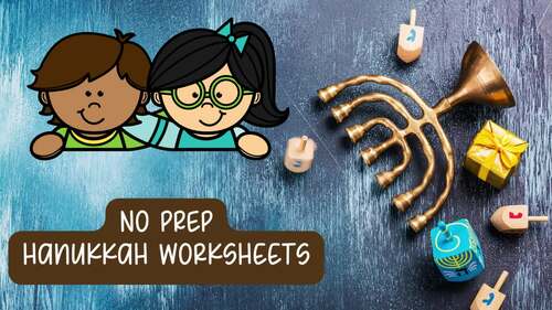 Hanukkah Worksheets No Prep PreK Kindergarten First Grade TK UTK ...