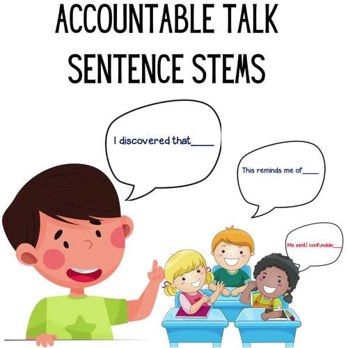 Accountable Talk Sentence Stems English & Spanish | TPT