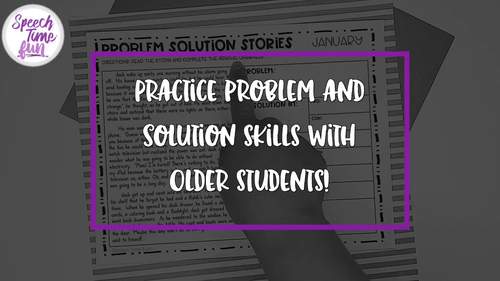 Problem Solution Stories for the Year (no prep) by Speech Time Fun