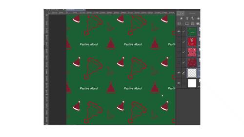 Red Christmas seamless paper Set - wrapping paper 12x12 inches 300 dpi