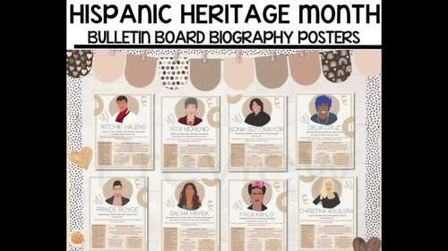 Hispanic Heritage Month Biography Posters | Latinx Bulletin Board / Decor