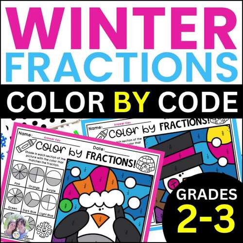 Winter Holiday Fractions Worksheets January Color By Number Snowman ...