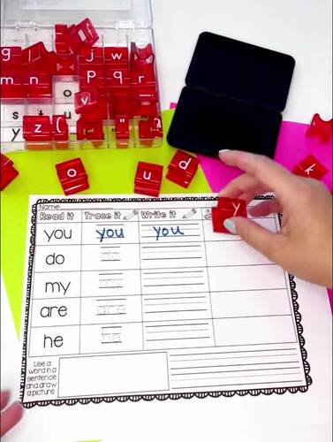 Kindergarten Sight Words|Read, Trace, Write and Stamp| High Frequency Words